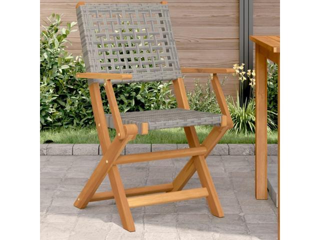 Click here for vidaXL Garden Chair Set of 2 Gray Solid acacia woo... prices