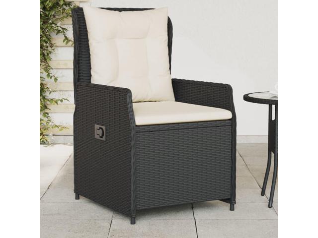 Reclining Garden Chair Black Pe rattan Standard outdoor chair size - Black