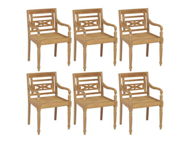 Click here for vidaXL Batavia Chair Set of 6 Light Brown Solid Te... prices