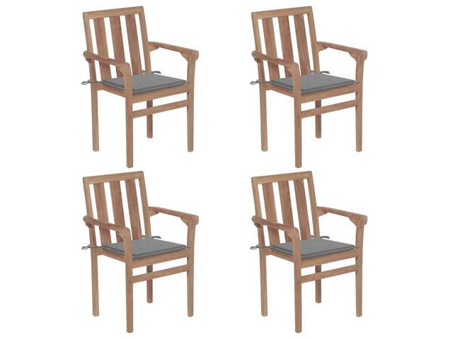 Click here for vidaxL 4x Solid Teak Wood Stackable Patio Chairs w... prices