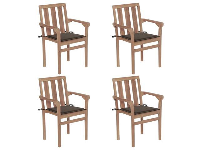 Click here for vidaXL 4x Solid Teak Wood Stackable Patio Chairs w... prices