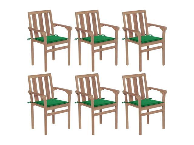 Click here for vidaXL 6x Solid Teak Wood Stackable Patio Chairs w... prices
