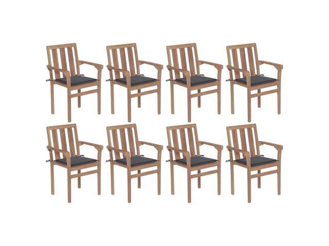 Click here for vidaxL 8x Solid Teak Wood Stackable Patio Chairs w... prices