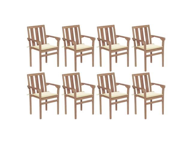 Click here for vidaxL 8x Solid Teak Wood Stackable Patio Chairs w... prices