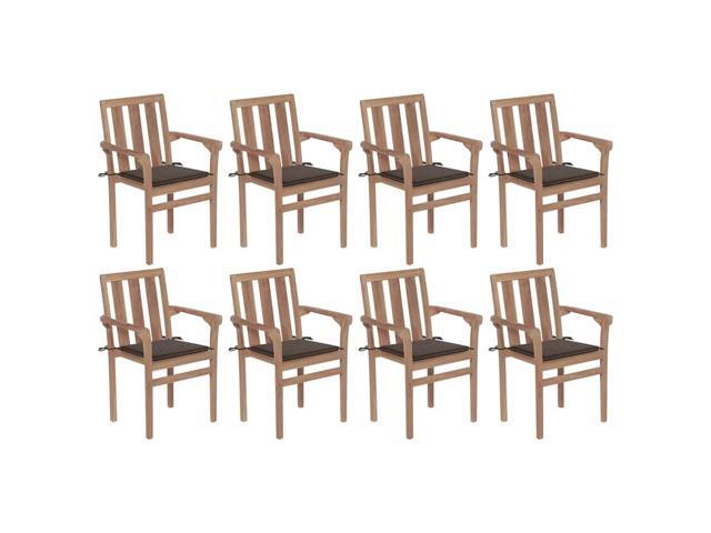 Click here for vidaXL 8x Solid Teak Wood Stackable Patio Chairs w... prices