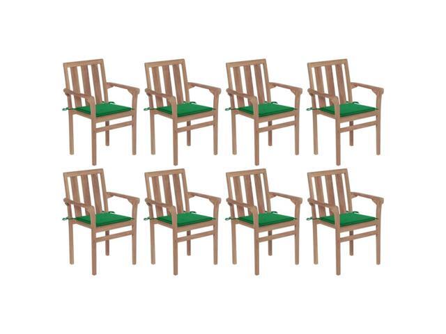 Click here for vidaxL 8x Solid Teak Wood Stackable Patio Chairs w... prices