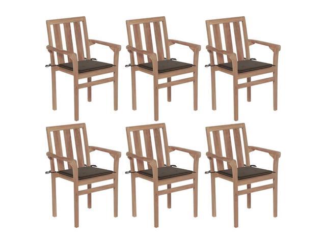 Click here for vidaXL 6x Solid Teak Wood Stackable Patio Chairs w... prices