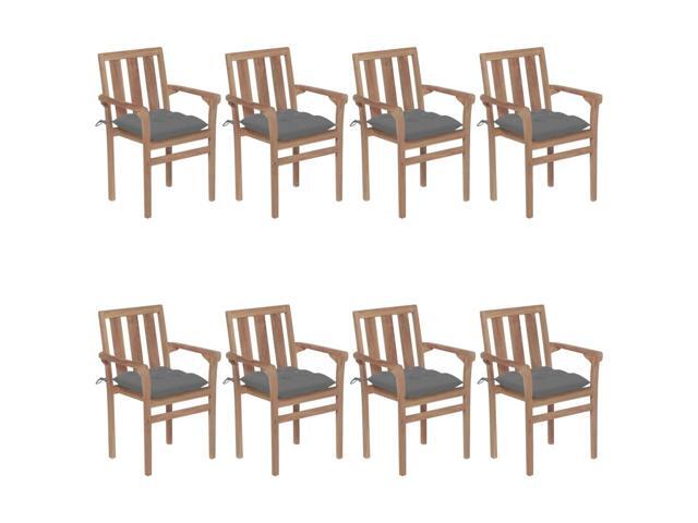 Click here for vidaxL 8x Solid Teak Wood Stackable Patio Chairs w... prices
