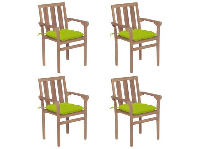 Click here for vidaXL 4x Solid Teak Wood Stackable Patio Chairs w... prices