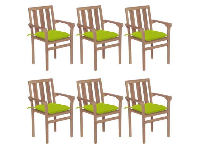 Click here for vidaXL 6x Solid Teak Wood Stackable Patio Chairs w... prices