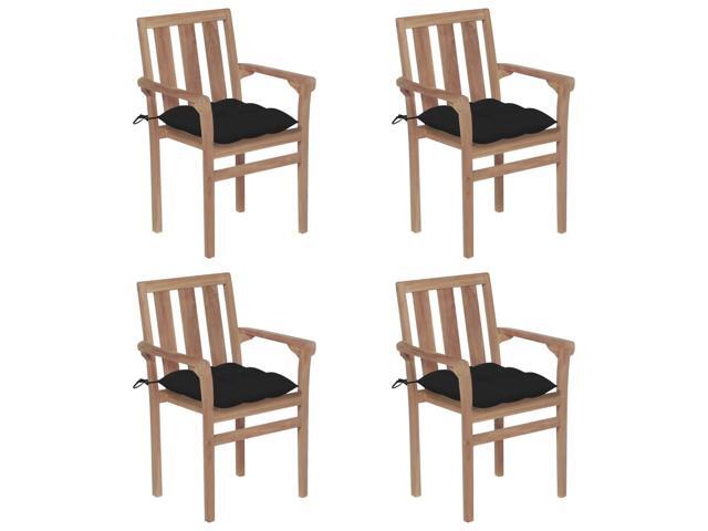 Click here for vidaxL 4x Solid Teak Wood Stackable Patio Chairs w... prices