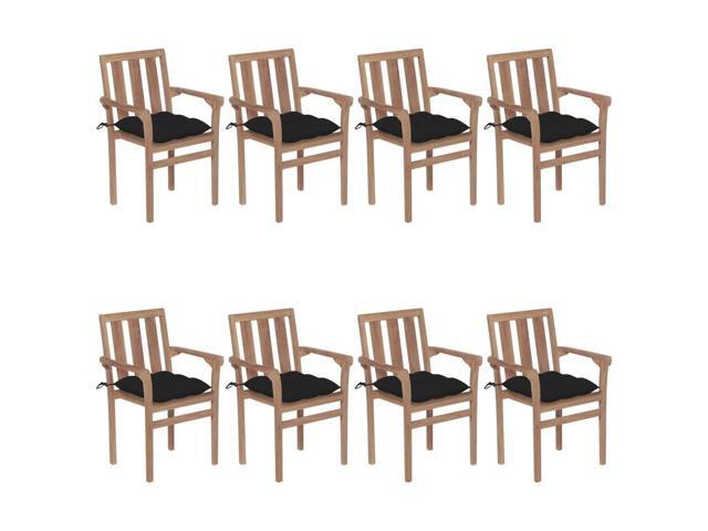 Click here for vidaxL 8x Solid Teak Wood Stackable Patio Chairs w... prices