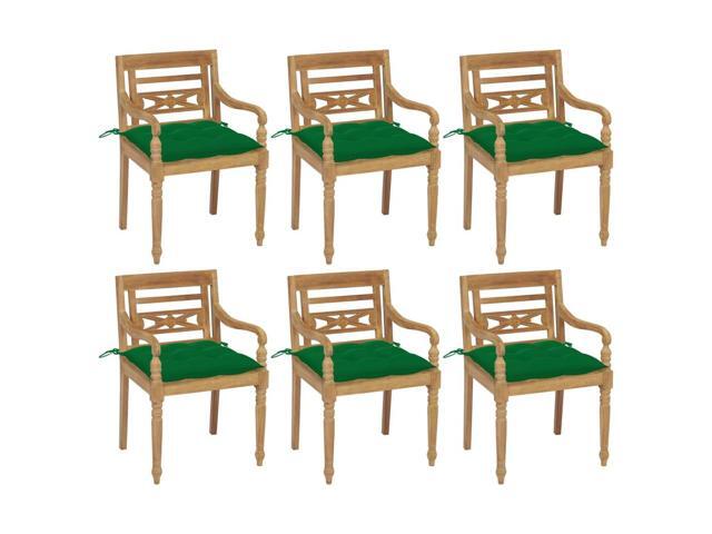 Click here for vidaxL 6x Solid Teak Wood Batavia Chairs with Cush... prices