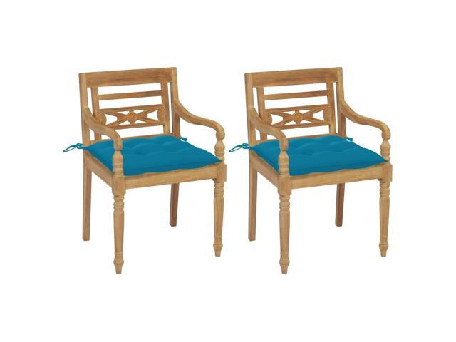 Click here for vidaXL 2x Solid Teak Wood Batavia Chairs with Ligh... prices