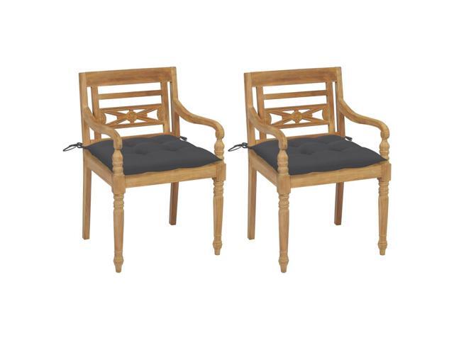 Click here for vidaXL 2x Solid Teak Wood Batavia Chair with Anthr... prices