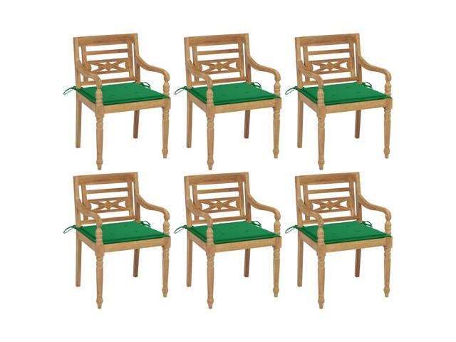 Click here for vidaXL 6x Solid Teak Wood Batavia Chairs with Cush... prices