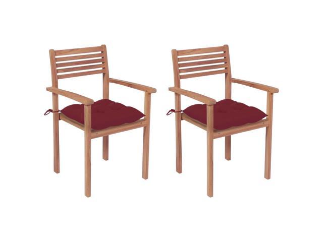 Click here for vidaXL 2x Solid Teak Wood Patio Chairs with Wine R... prices
