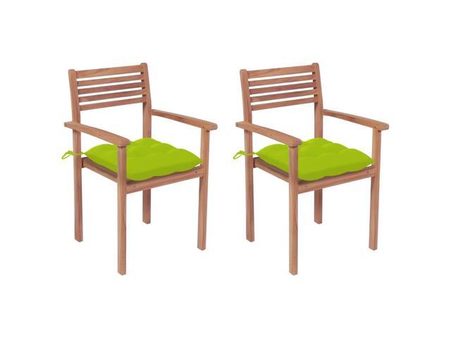 Click here for vidaXL 2x Solid Teak Wood Patio Chairs with Bright... prices