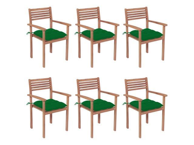 Click here for vidaxL 6x Solid Teak Wood Stackable Patio Chairs w... prices