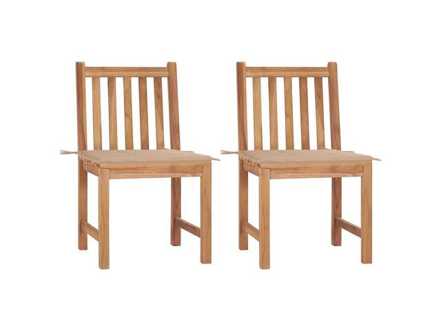 Click here for vidaXL 2x Solid Teak Wood Patio Chairs with Cushio... prices