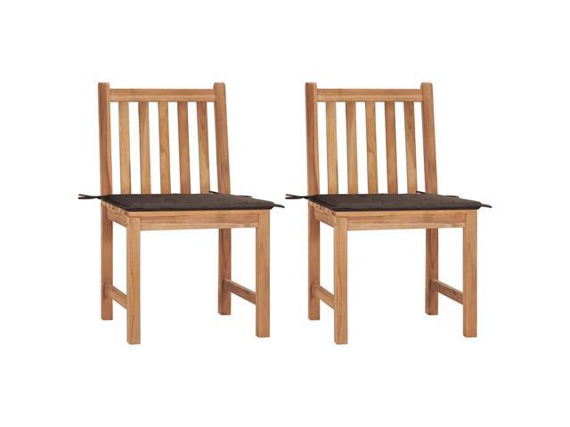 Click here for vidaXL 2x Solid Teak Wood Patio Chairs with Cushio... prices