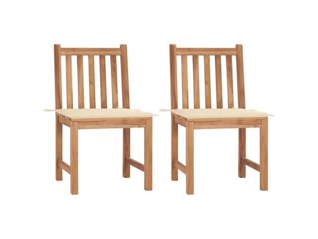 Click here for vidaXL 2x Solid Teak Wood Patio Chairs with Cushio... prices