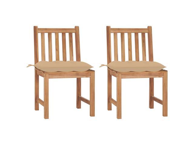 Click here for vidaXL 2x Solid Teak Wood Patio Chairs with Cushio... prices
