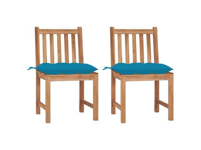 Click here for vidaXL 2x Solid Teak Wood Patio Chairs with Cushio... prices