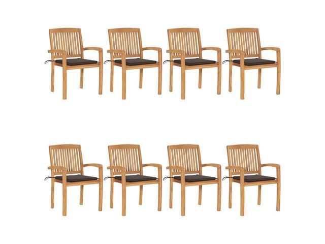 Click here for vidaXL 8x Solid Teak Wood Stacking Patio Chairs wi... prices