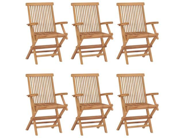 Click here for vidaXL Garden Chair Set of 6 Brown Solid Teak Wood... prices