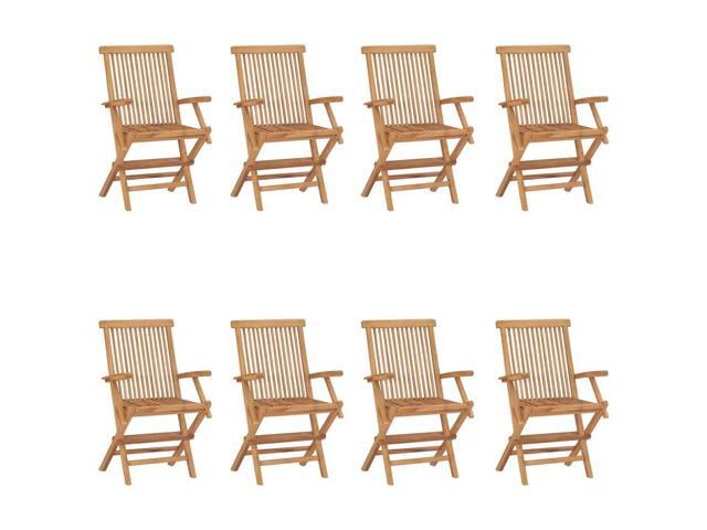 Click here for vidaXL Garden Chair Set of 8 Natural Teak Solid Te... prices