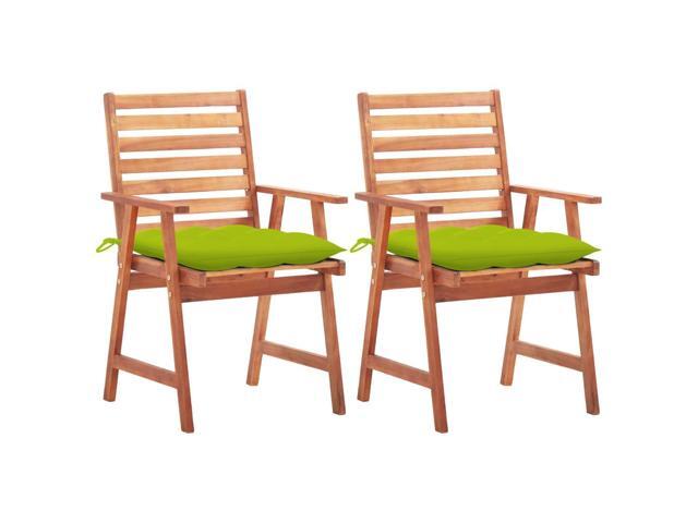 Click here for vidaXL 2x Solid Acacia Wood Patio Dining Chairs wi... prices