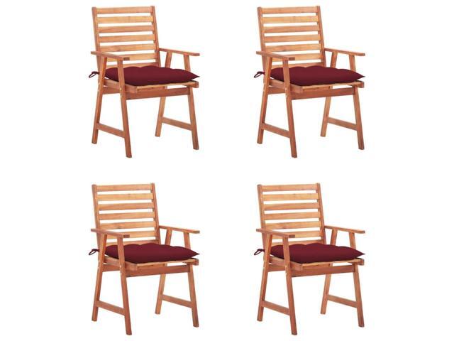 Click here for vidaXL 4x Solid Acacia Wood Patio Dining Chairs wi... prices