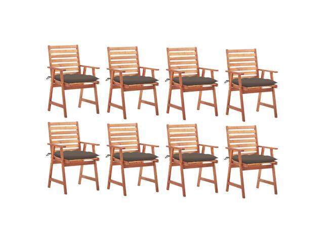 Click here for vidaXL 8x Solid Acacia Wood Patio Dining Chairs wi... prices
