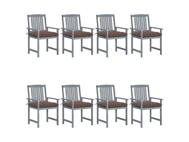 Click here for vidaXL 8x Solid Acacia Wood Patio Chairs with Cush... prices