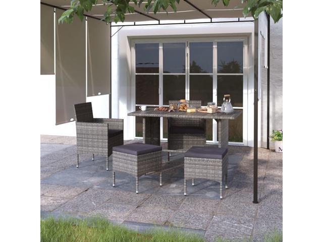 Click here for vidaXL 4 Piece Patio Chair and Stool Set Poly Ratt... prices