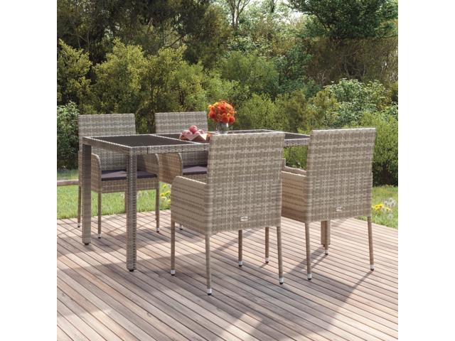 Click here for vidaXL Chair 4 Pcs Wicker Patio Dining Chair with... prices