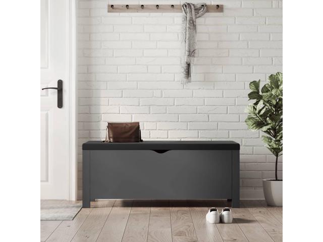 Click here for vidaXL Storage Box Grey Engineered wood  faux leat... prices