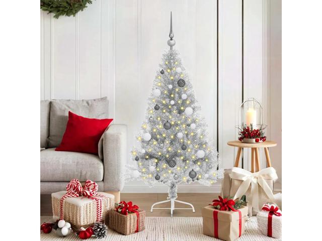 Click here for vidaXL Artificial Pre-lit Christmas Tree Silver 59... prices