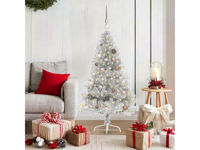 Click here for vidaXL Artificial Pre-lit Christmas Tree Silver 59... prices