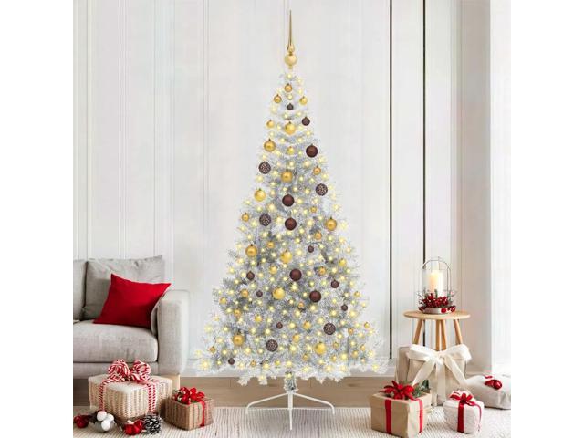 Click here for vidaXL Artificial Pre-lit Christmas Tree Silver 82... prices