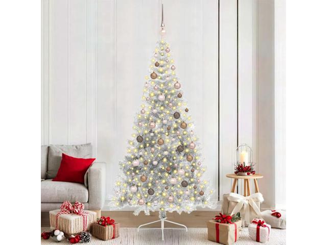 Click here for vidaXL Artificial Pre-lit Christmas Tree Silver 82... prices