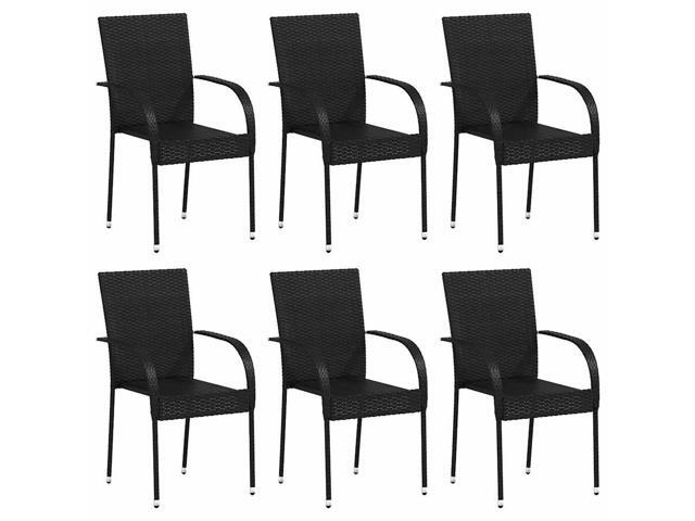 Click here for vidaXL Stackable Outdoor Chairs 6 pcs Poly Rattan... prices