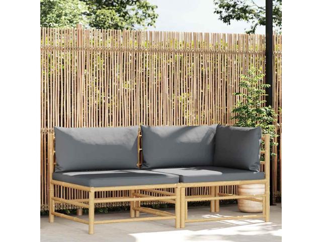 Click here for vidaXL 2 Piece Patio Lounge Set with Dark Gray Cus... prices