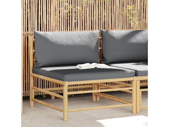 Click here for vidaXL Garden Middle Sofa with Dark Gray Cushions... prices