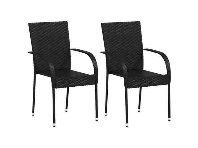 Click here for vidaXL Stackable Outdoor Chairs 2 pcs Poly Rattan... prices
