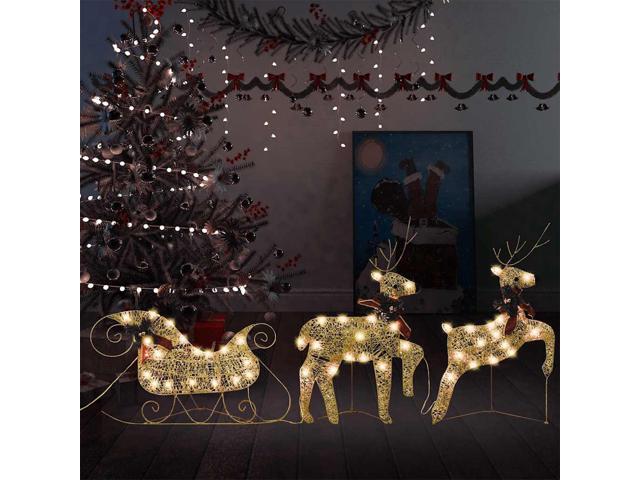 Click here for vidaXL Christmas Decoration Lighted Reindeer and S... prices