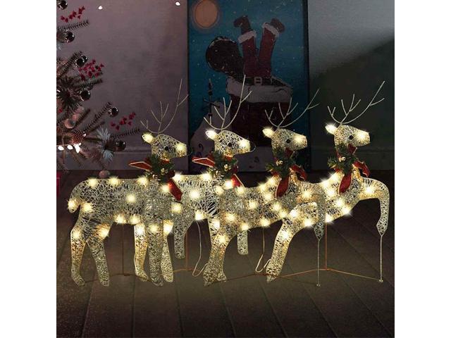 Click here for vidaXL Christmas Reindeers 4 Pcs Christmas Lightin... prices