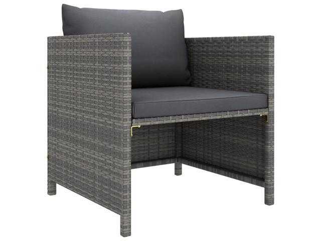 Click here for vidaXL Patio Sofa with Cushions Gray Poly Rattan prices