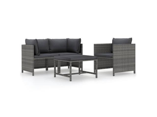Click here for vidaXL 4 Piece Patio Sofa Set with Cushions Poly R... prices